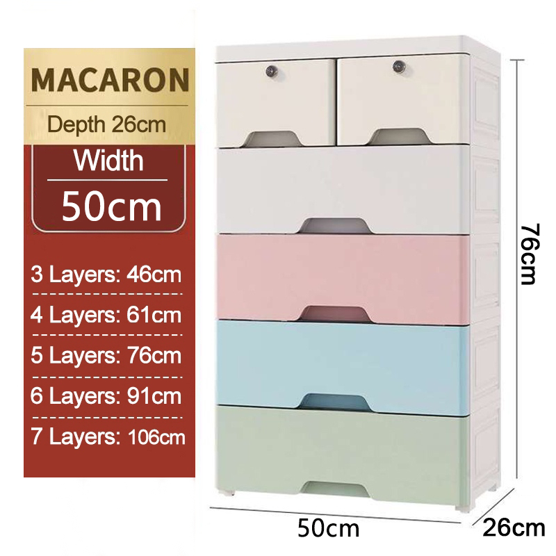 Ready!Plastic Storage Cabinet Drawer Baju Almari Baju Murah With Lock ...