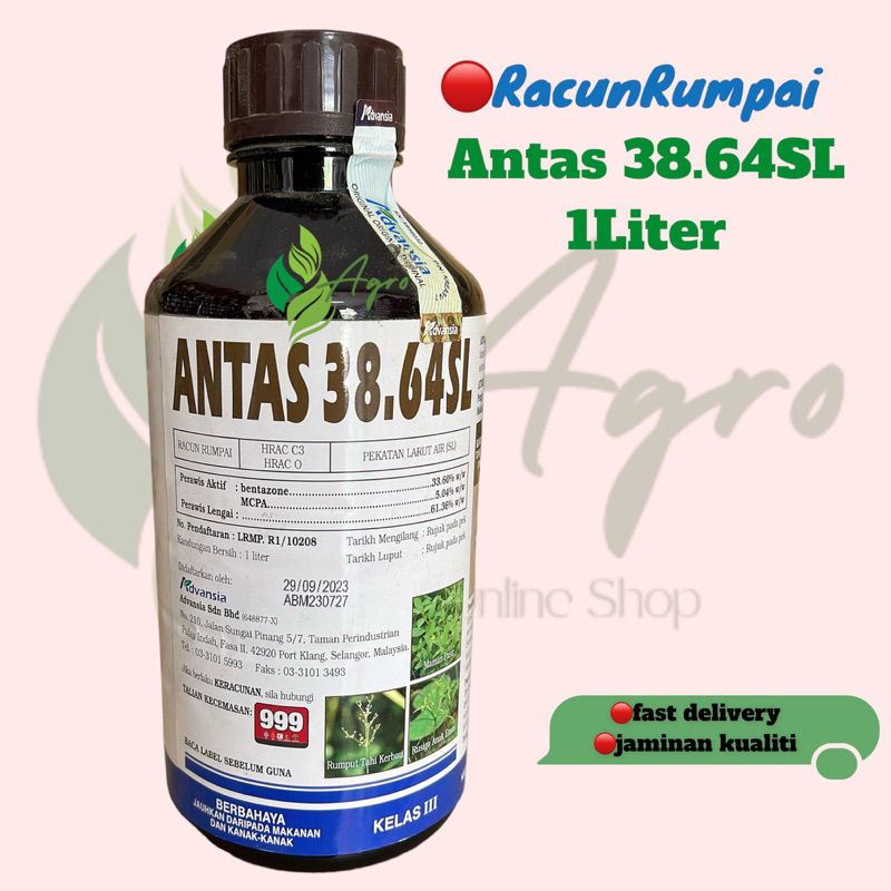 Antas 38.64SL 1Liter/Racun Rumpai Padi/Bentazone + MCPA | Shopee Malaysia