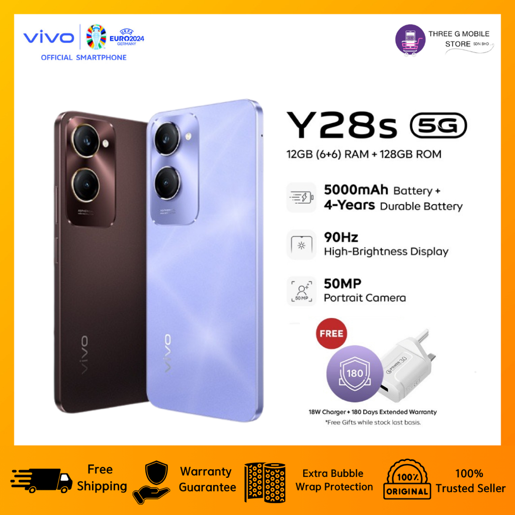 New vivo Y28s 5G 6+6gb Extended RAM+128gb 5000mAh + 4 Years Durable ...