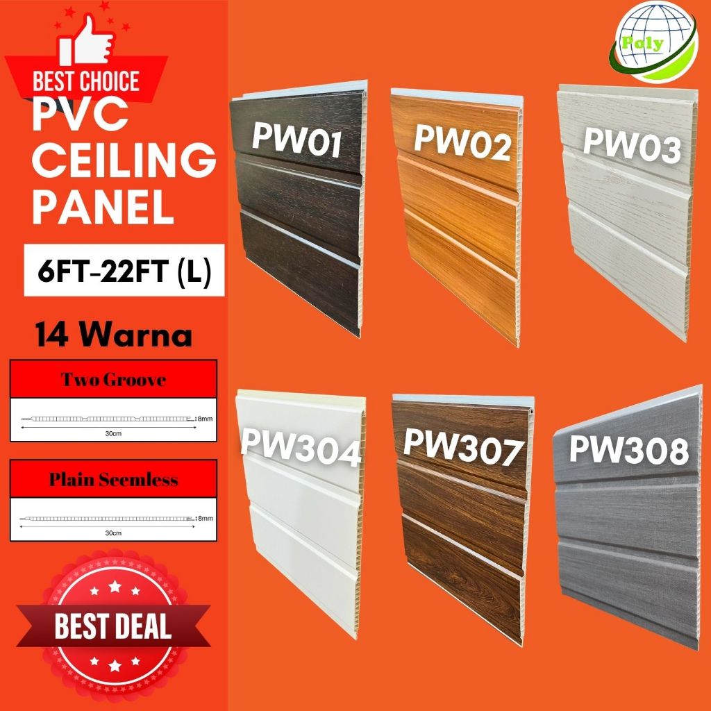 🔥Hot Deal! 6FT PVC Ceiling/Wall Panels - Waterproof, Durable, Ready Stock Custom Cut to 22FT ...