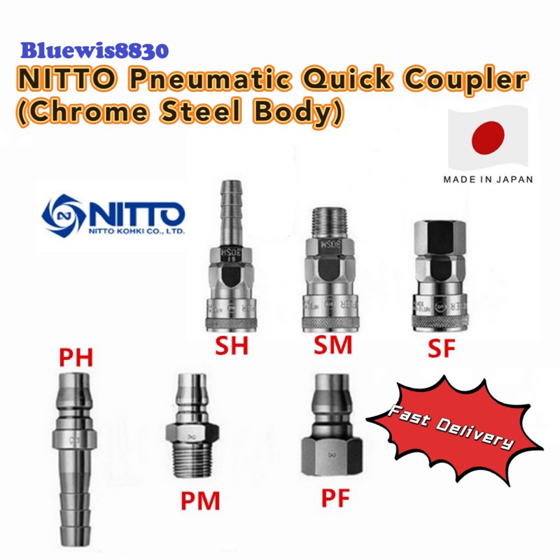 NITTO AIR QUICK COUPLING / PNEUMATIC QUICK AIR COUPLER /KEPALA PAIP ANGIN UNTUK COMPRESSOR~MADE ...