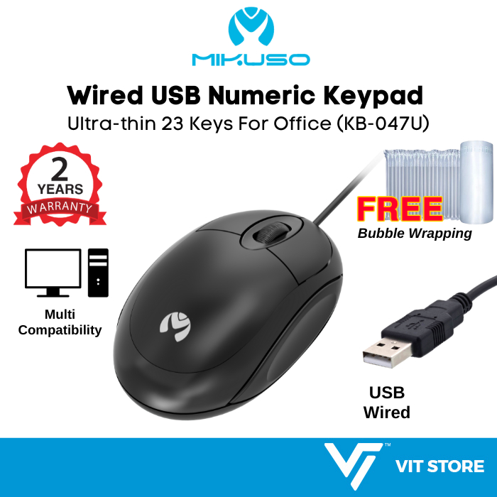 MIKUSO MOS-015 USB Wired LED Optical Mouse School Home Office Student ...
