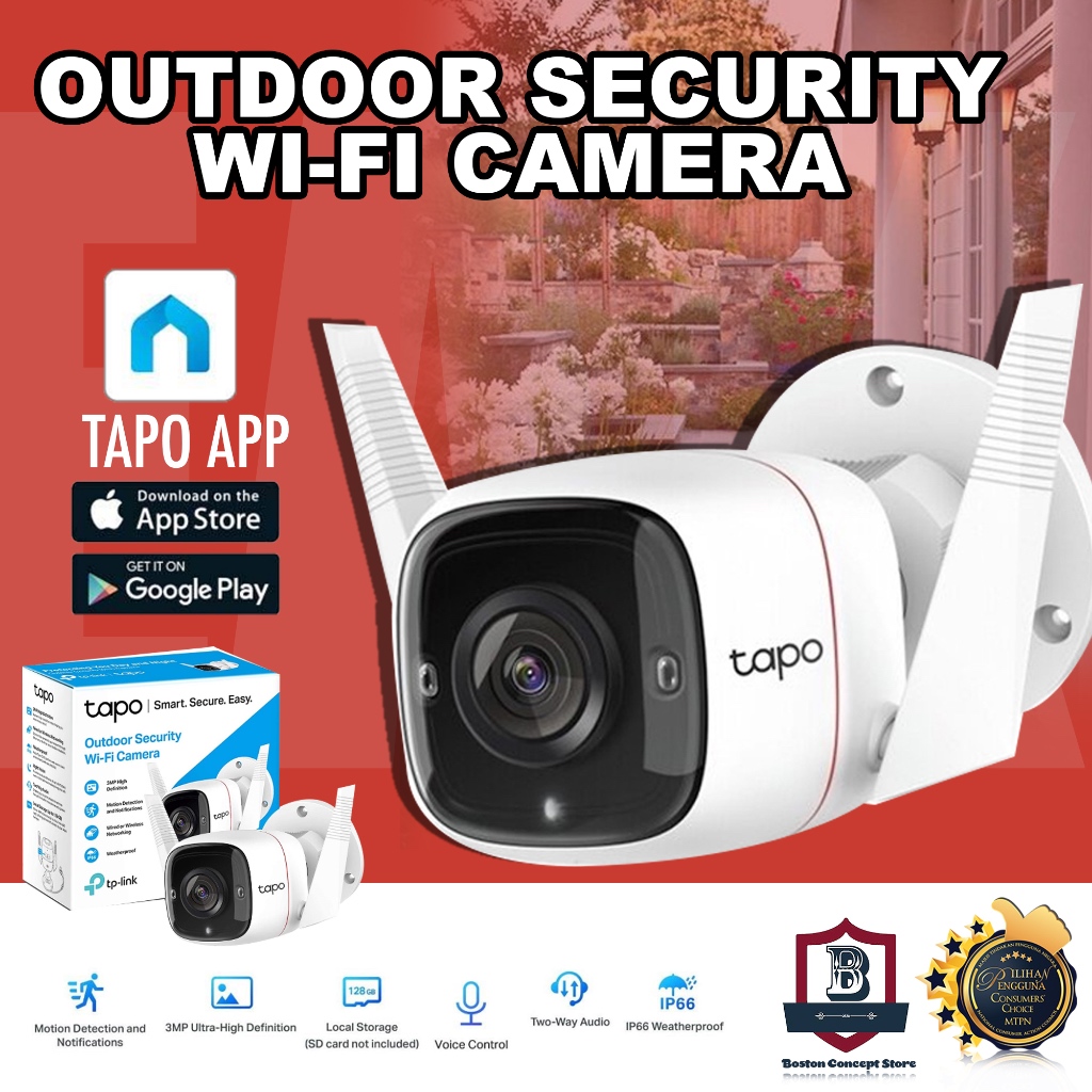 TP-Link Tapo C310 3MP Ultra Resolution Outdoor Security IP66 Weatherproof Wireless Wifi Camera ...