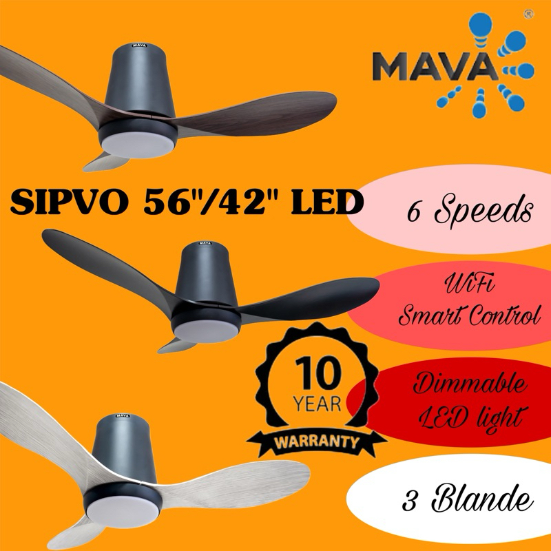 MAVA Spivo DC Motor 3 Blade With Inverter Brushless DC Smart Ceiling Fan / Kipas Angin Siling ...