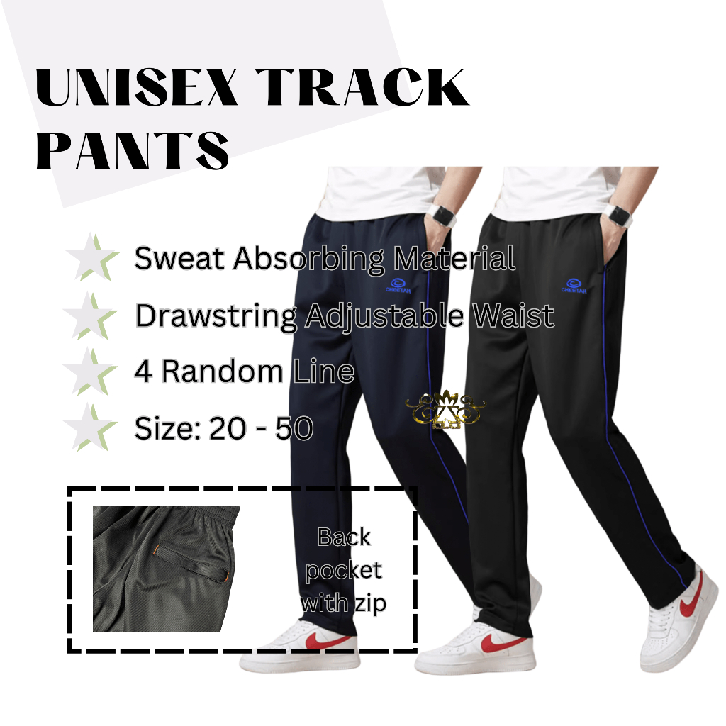 EZZE Unisex Seluar Sukan Trek Track Tracksuit Buttom Panjang Long Pants ...