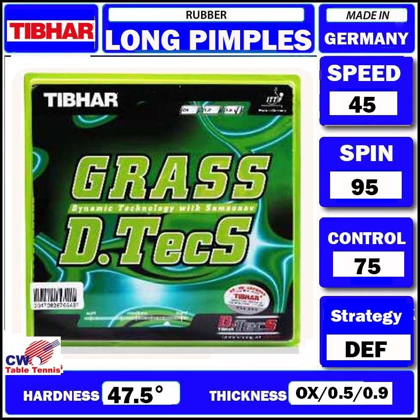 TIBHAR GRASS D.TecS Long Pimples Pips-Out Table Tennis Rubber Ping Pong Rubber (READY STOCK ...