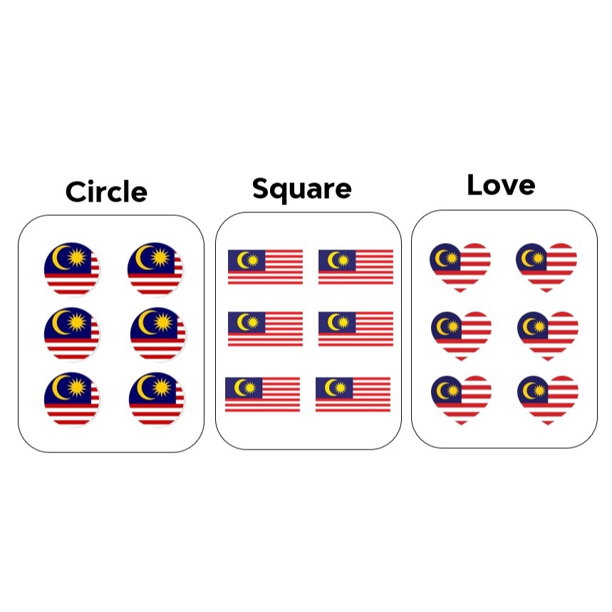 Sticker Tema Merdeka/1set Merdeka 2024 Jalur Gemilang Sticker Pipi Muka ...