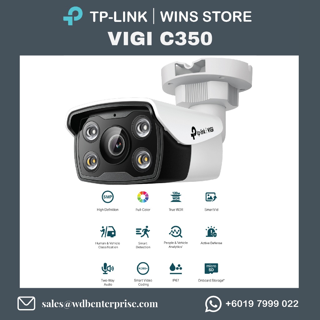 TP Link VIGI C350 5MP Full-Color Bullet Network Camera CCTV ...