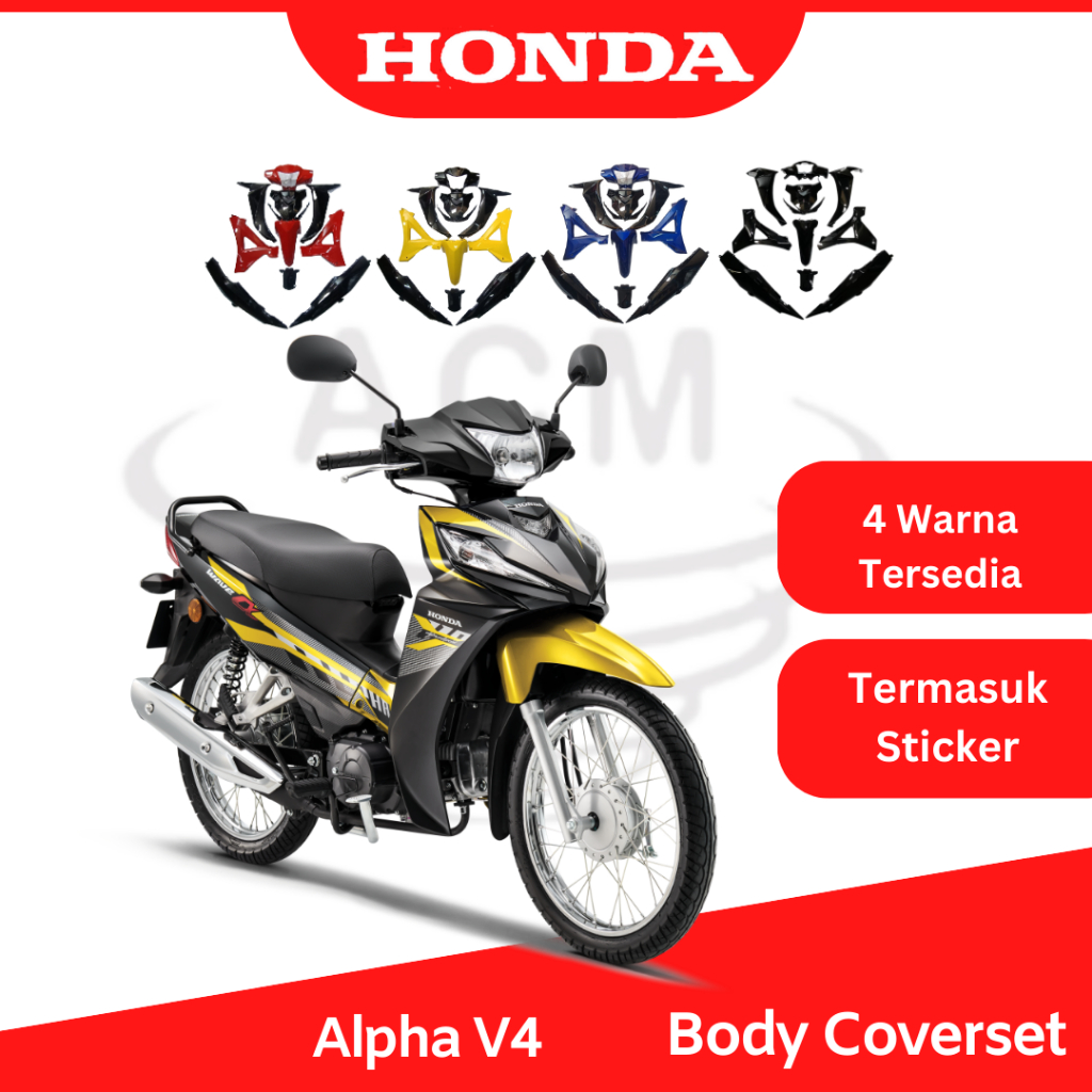 HONDA Wave Alpha V4 Full Body Cover Set Coverset Kosong Color Parts Body Kit Bodyset 110 CX ...