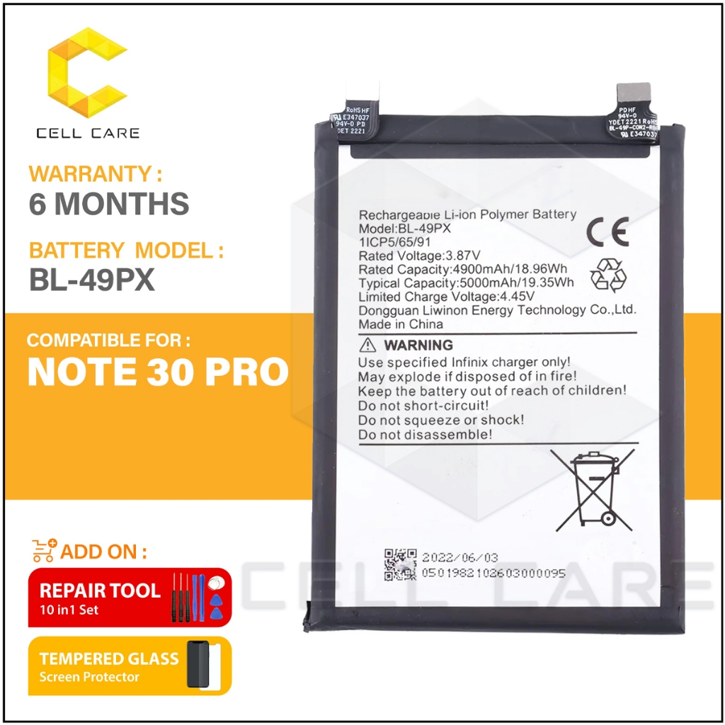 Battery BL-49PX For Infinix Note 30 Pro X678B / ZERO 30 4G X6731B ...