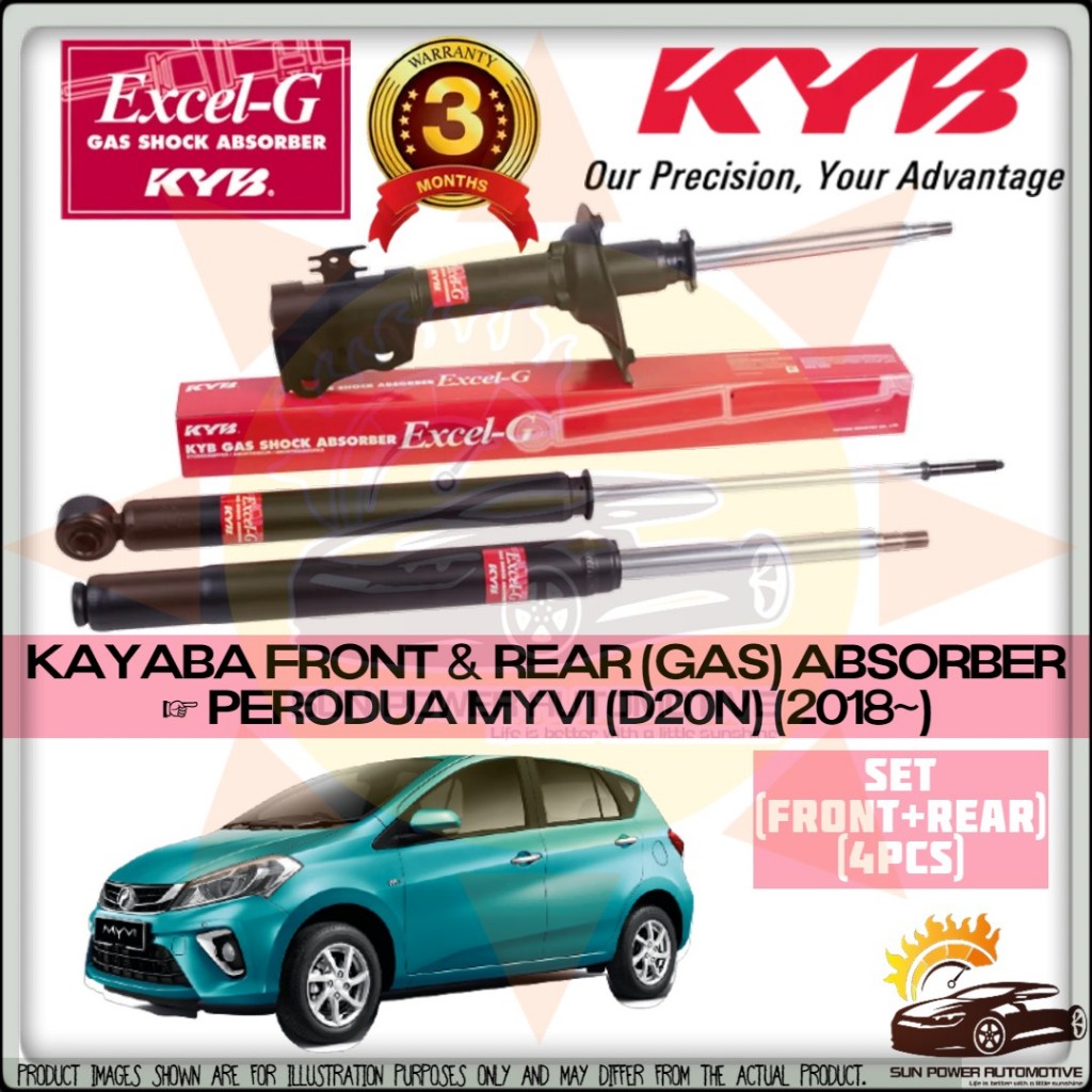 KAYABA KYB EXCEL G Perodua Myvi D20 D20N 1.5 (2018~) Gas Shock Strut Absorber ( FRONT REAR SET ...