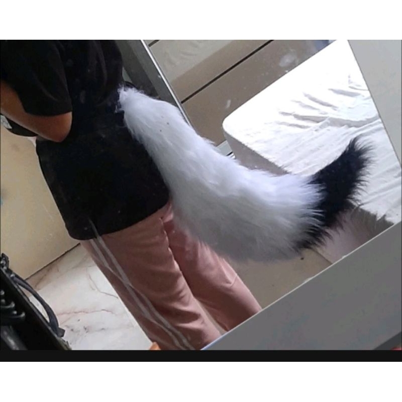 Big Fox Tail anime costume (white+grey) ready stock | Shopee Malaysia