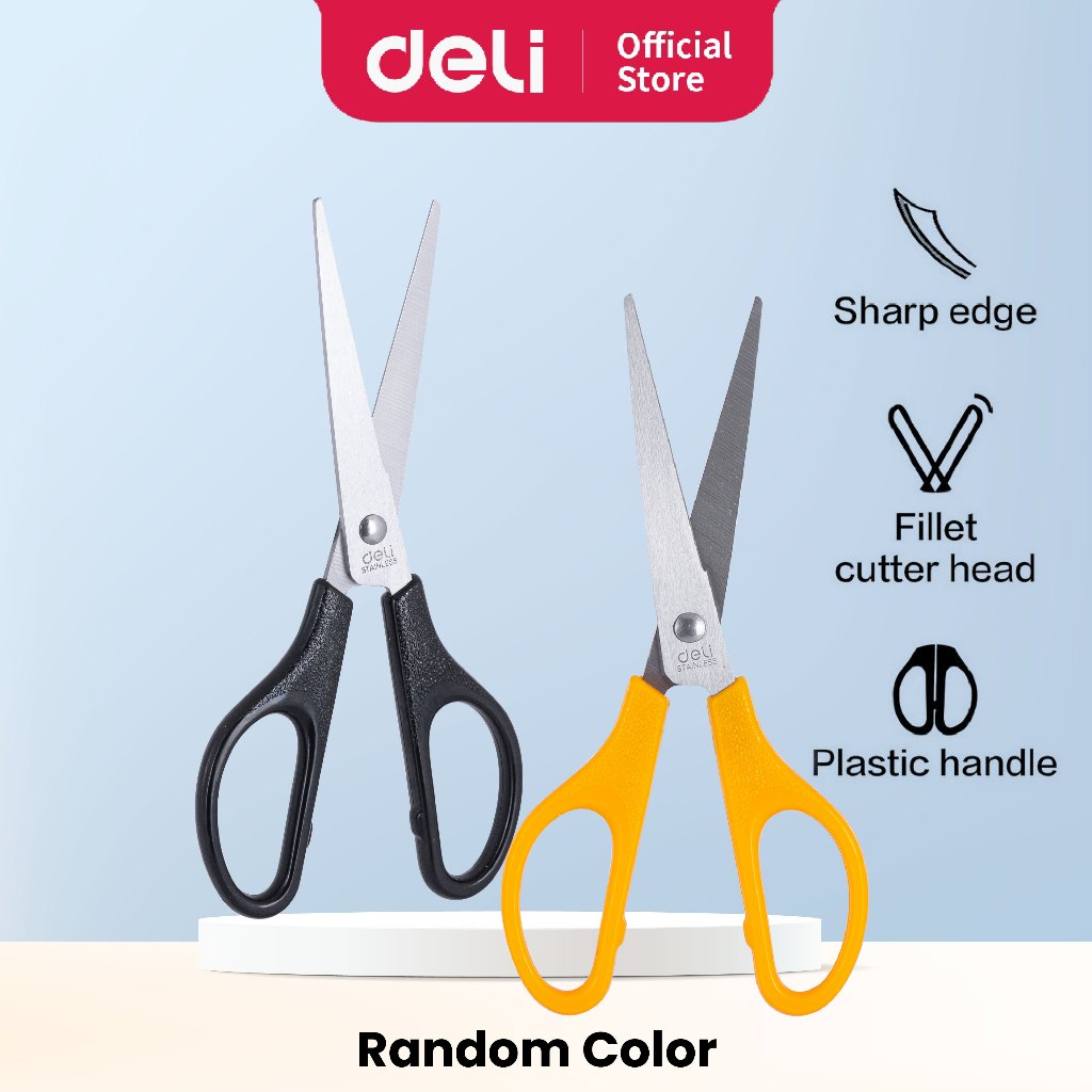 Deli Scissors Portable Scissors Extension Handle E0603 | Shopee Malaysia