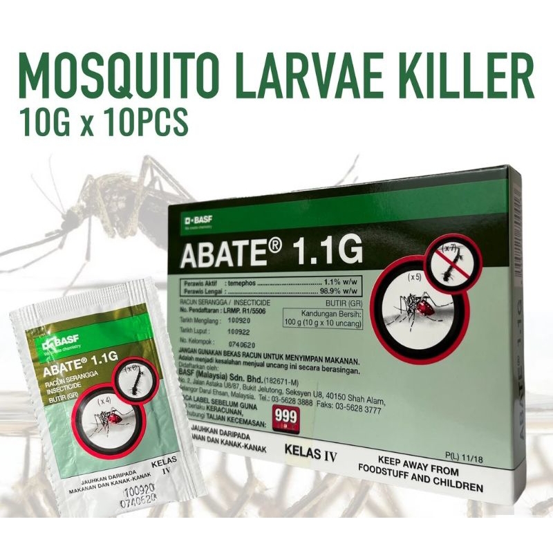 BASF ABATE Mosquito Larvae Killer Bait Traps (1.1G) 1 Pieces | 10 ...