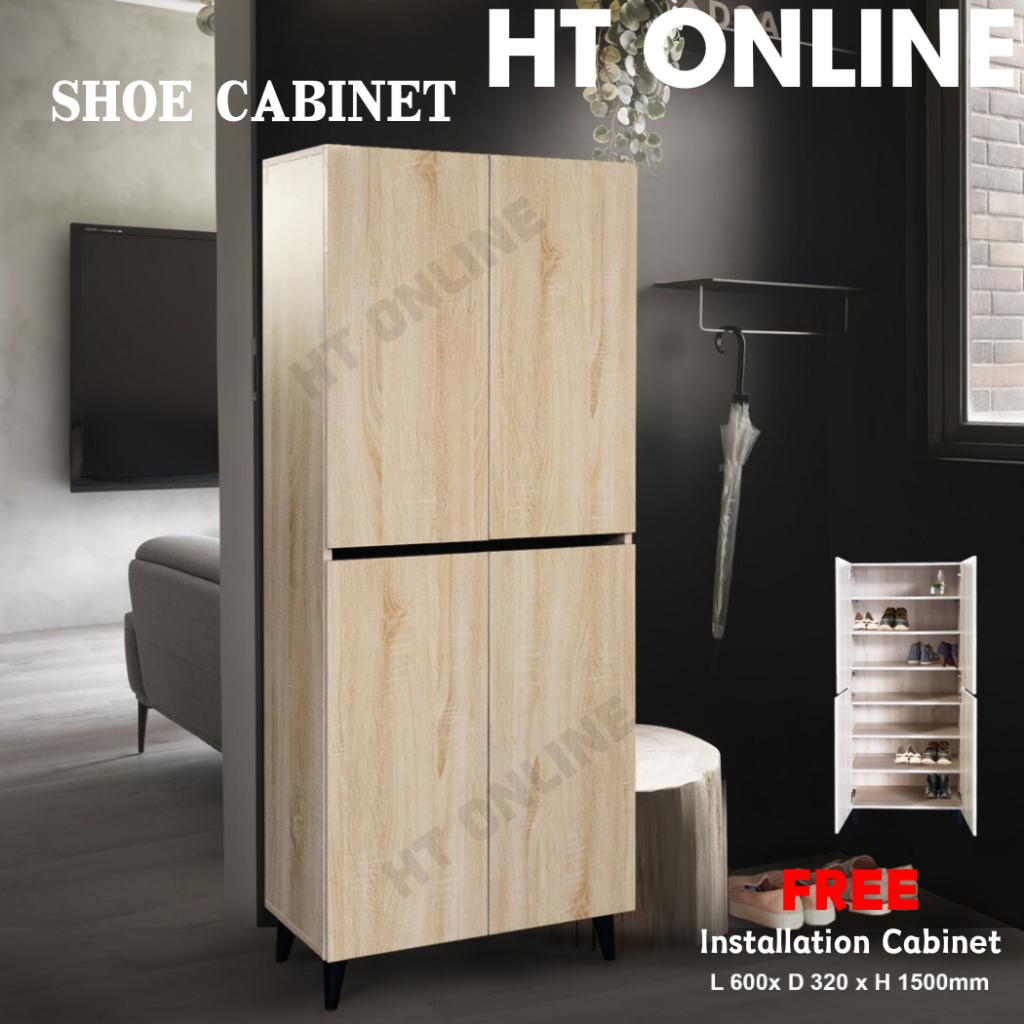 HT ONLINE Rak Kasut Bertutup Tinggi / Almari Kasut /Shoe Cabinet/Shoe ...