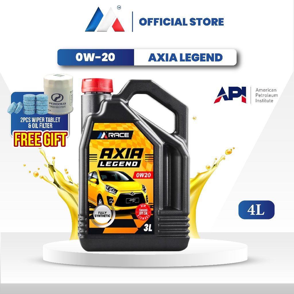 M RACE AXIA LEGEND 0w20 (3L) fully synthetic engine oil (FREE perodua ...