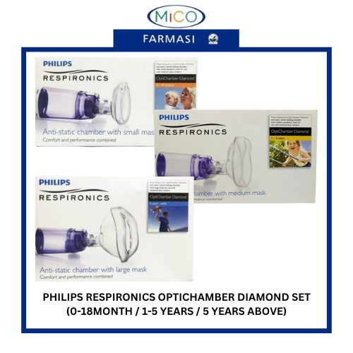 PHILIPS RESPIRONICS OPTICHAMBER DIAMOND WITH MASK SET - (01-18 MONTHS ...