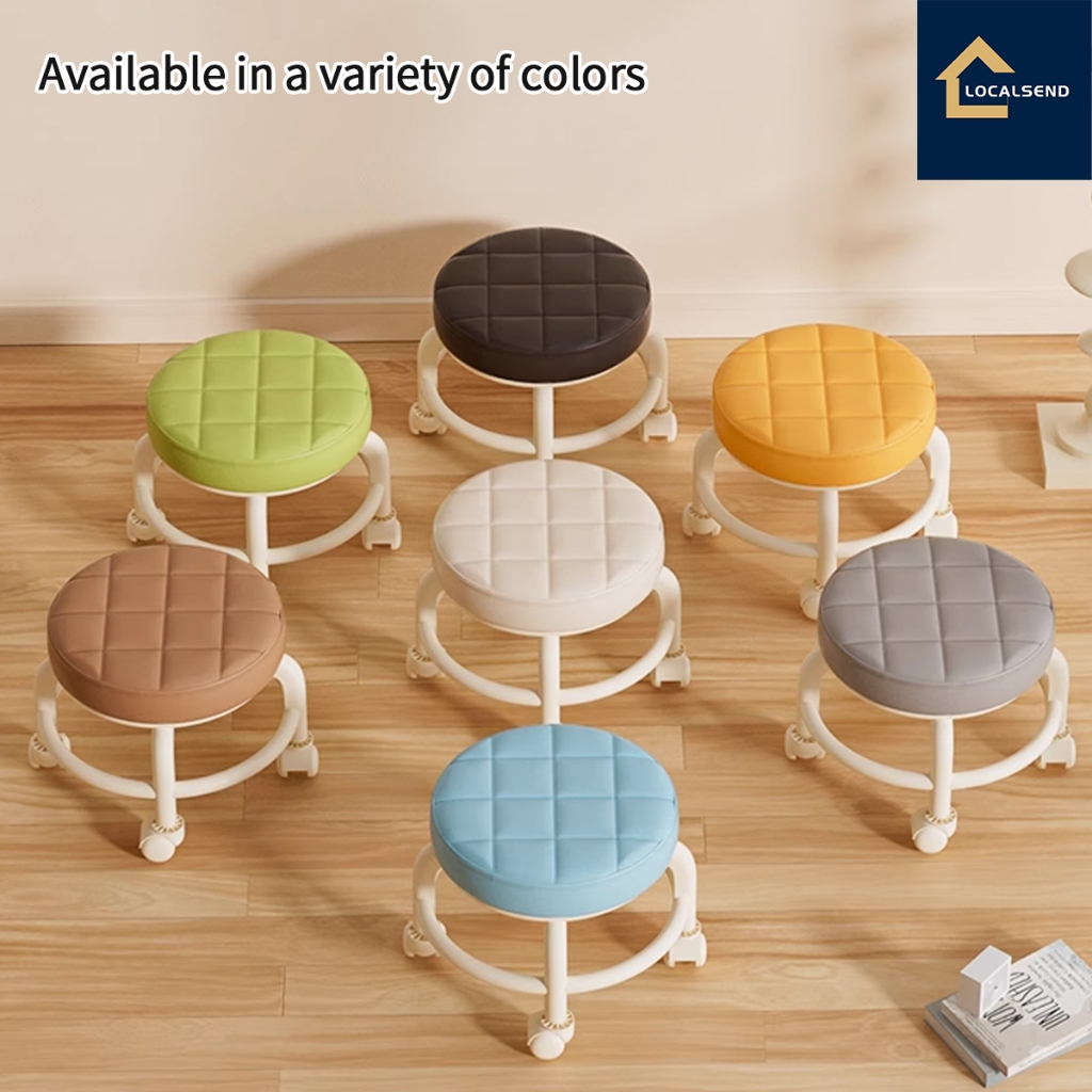 Creative Low Stool With Wheel Small Round Sofa Stool Foot Pulley Moving ...