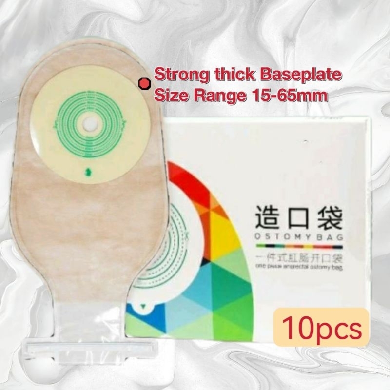 [10 PCS] Strong Thick Durable Drainable Stoma Ostomy bag cut size 15 ...
