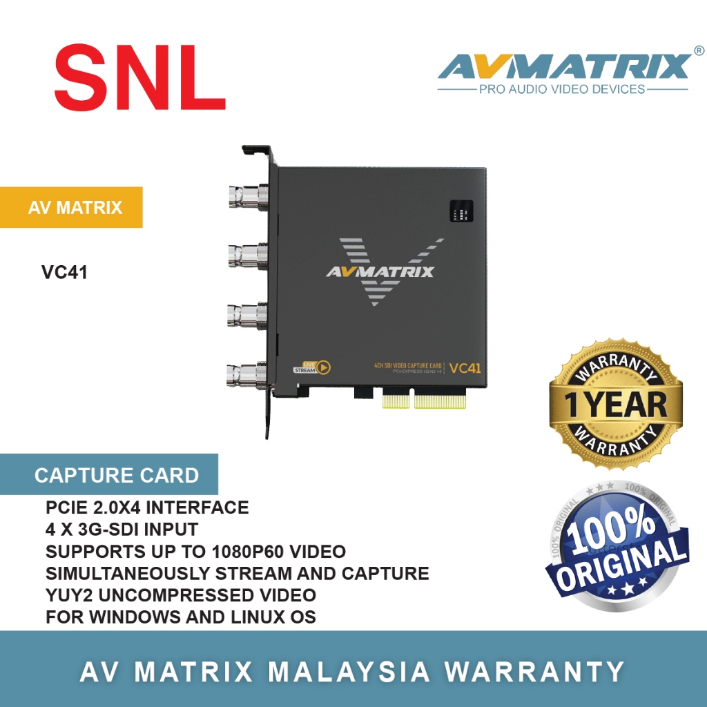 AVMATRIX VC41 1080p 3G-SDI PCIe 4-Channel Capture Card | Shopee Malaysia