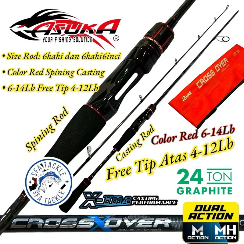 ***ASUKA CROSS X OVER ROD DOUBLE ACTION SPINNING DAN BAITCASTING (BC ...
