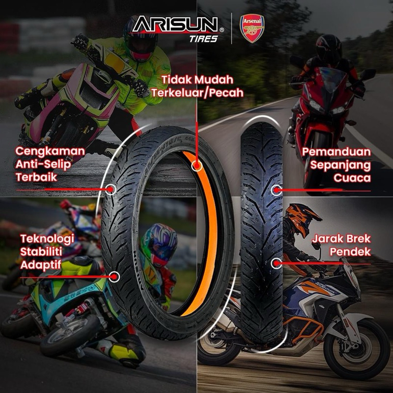 ARISUN TAYAR CENGKAM SK1 70/90 80/90 17” HEAVY DUTY SPORT TIRE RAIN WET TYRE LIKE TIMSUN PIRELLI ...