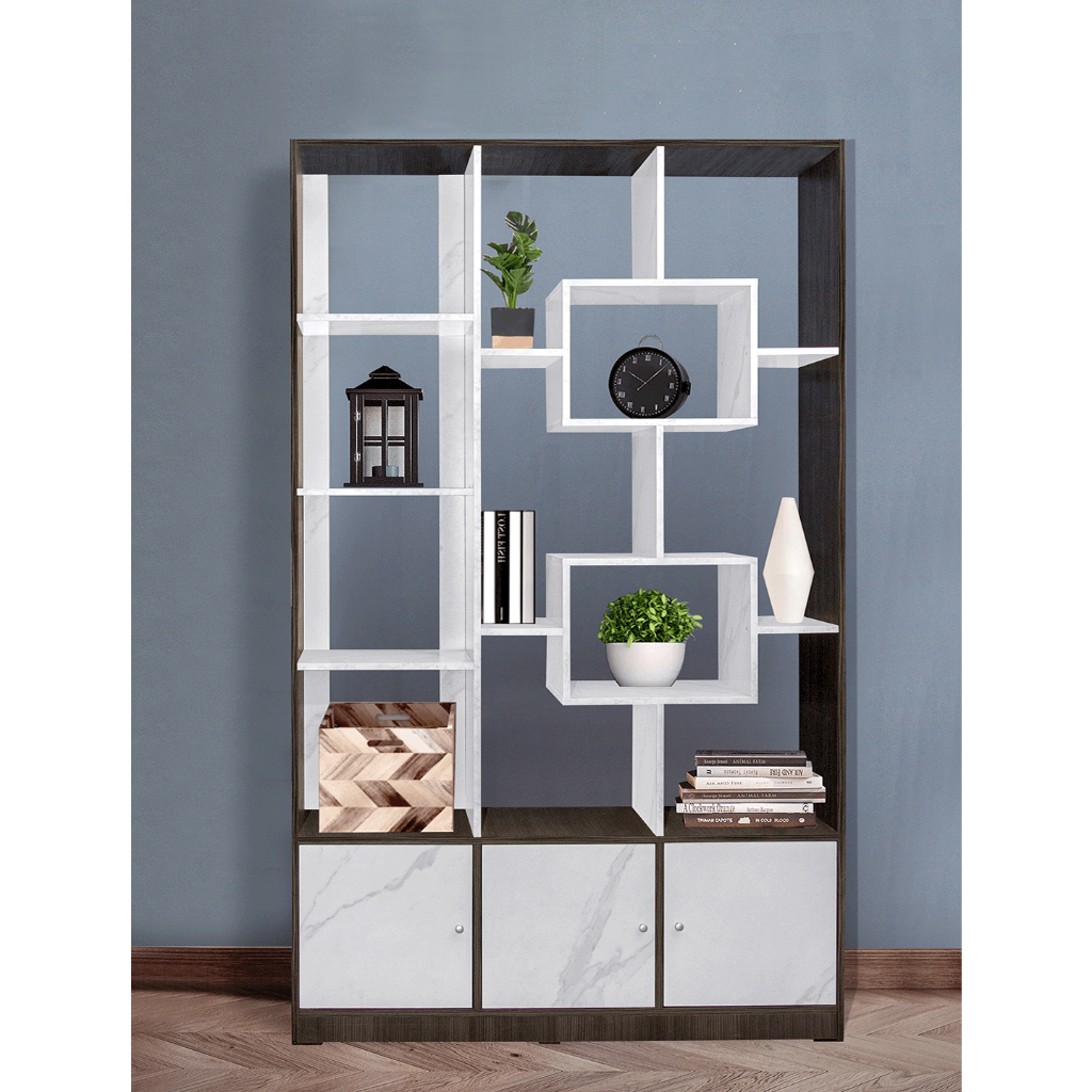 WONDERFUL Display Cabinet 3 Door Divider Kabinet Rak Buku Almari ...