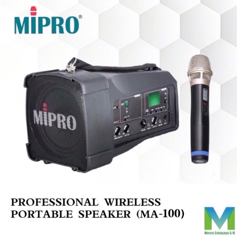 Mipro MA-100 Wireless Portable Speaker With Bluetooth(Single Channel Handheld) Original | Shopee ...