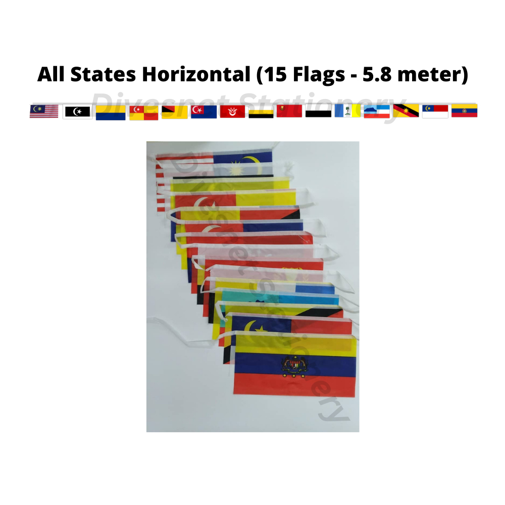 Malaysia Flag Line Hanging Bunting Flag State Flag Bendera Malaysia ...