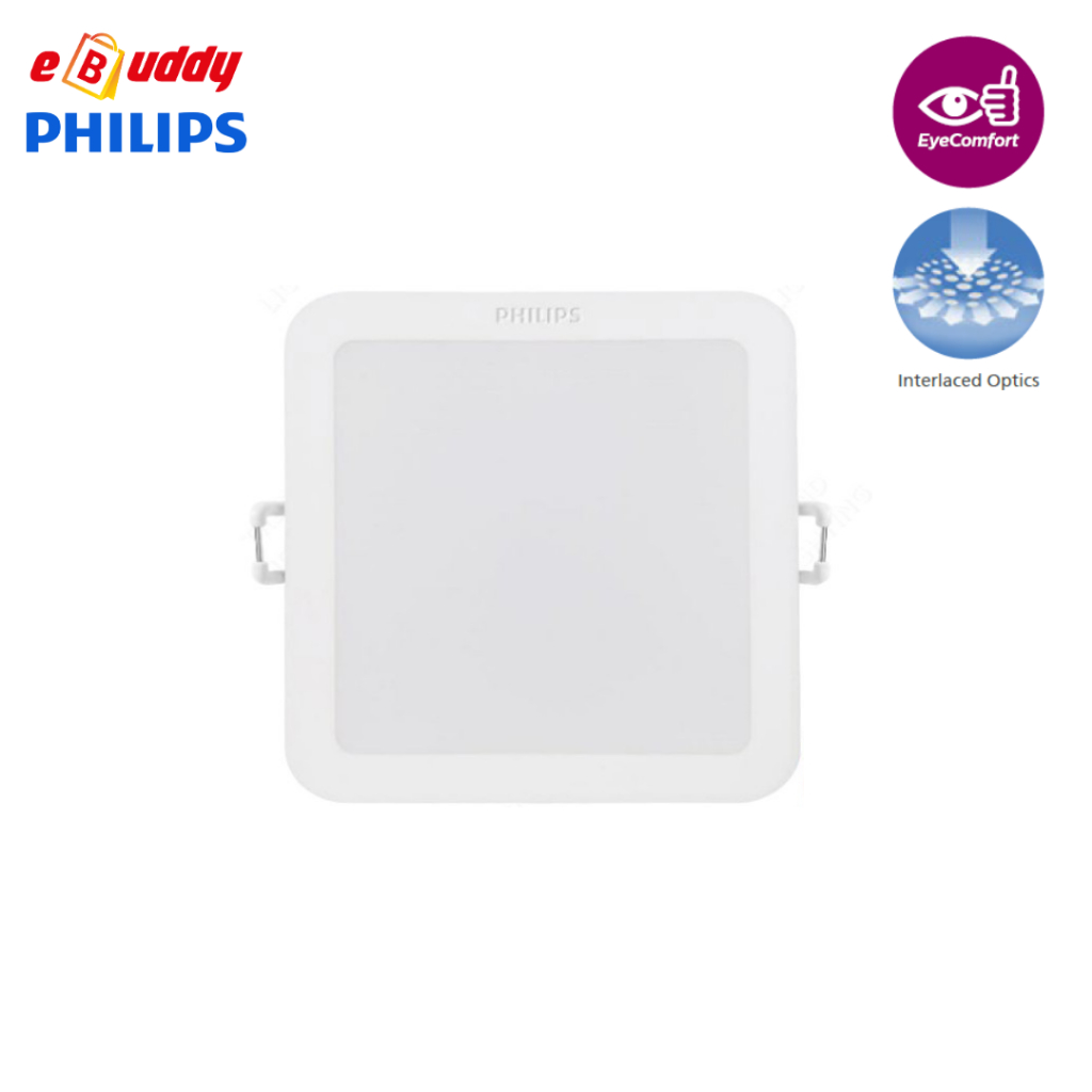 PHILIPS LED Meson Square Recessed Downlight with Interlaced Optics 4" 5 ...