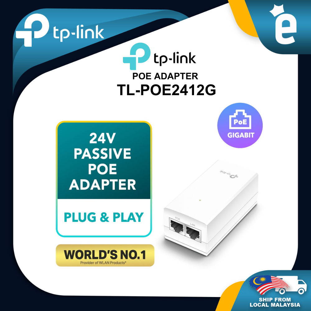 TP-LINK 24V Passive Ethernet PoE Adapter TL-POE2412G | Shopee Malaysia