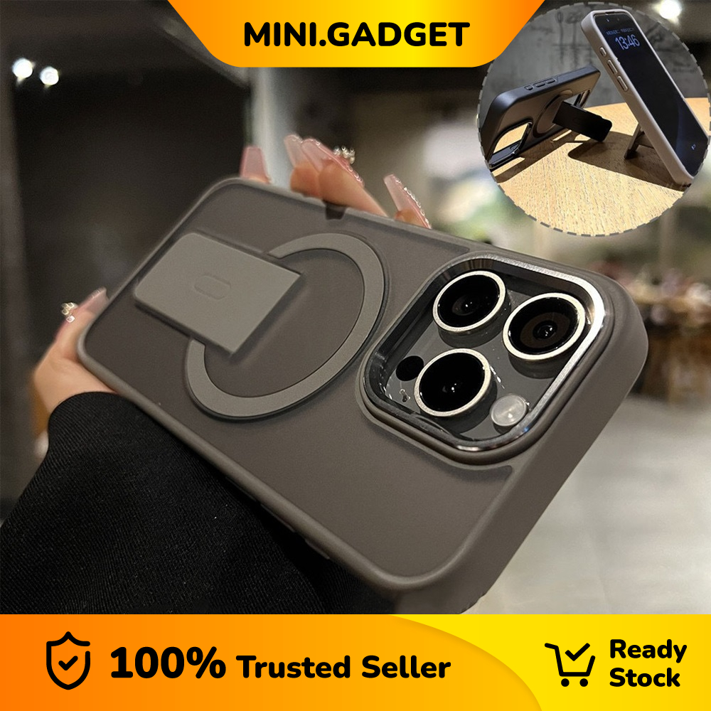 Premium Matte Strong Magnetic Flip Bracket Stand Holder Phone Case For ...