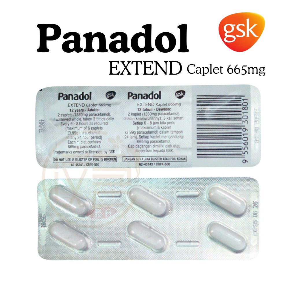GSK Panadol Extend 665mg (6 caplets) | Shopee Malaysia