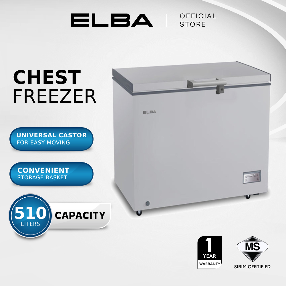 Elba Chest Freezer - Grey (510L) ARTICO EF-F5138E(GR) | Shopee Malaysia