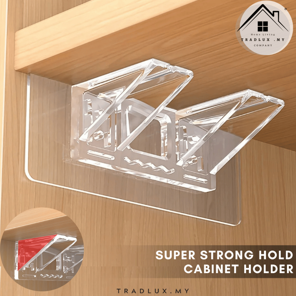 Cabinet Holder Hook Acrylic Shelf Support Self Adhesive Cabinet Shelf ...