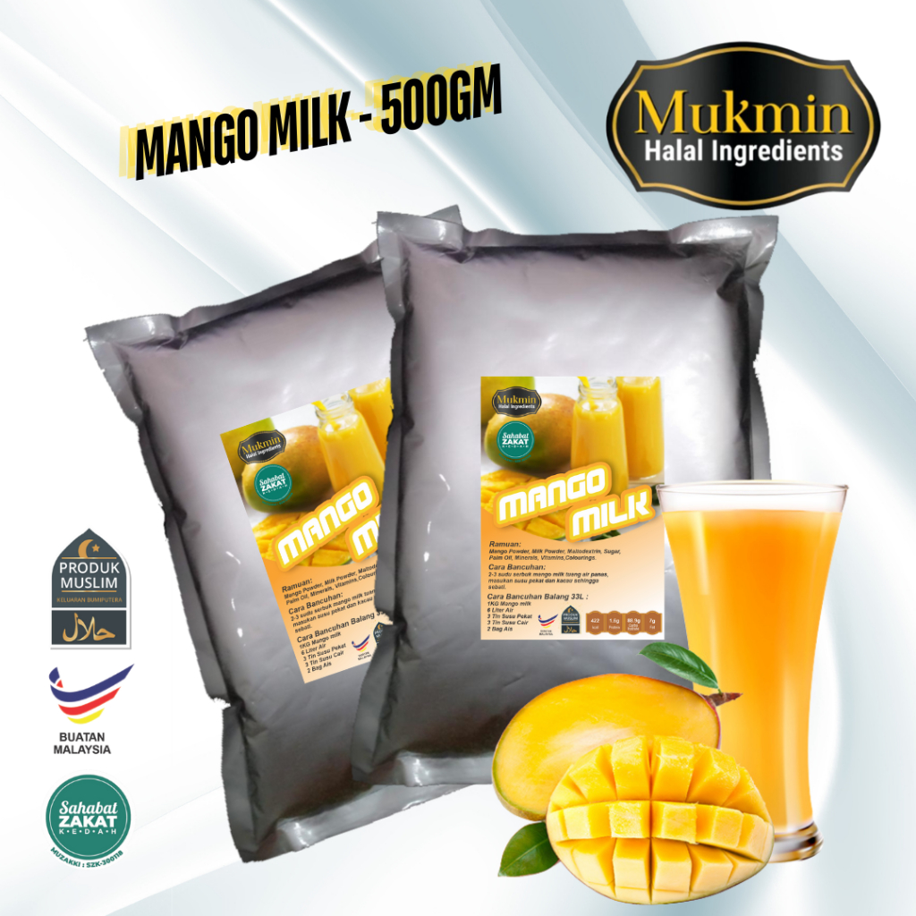 Mukmin Rich Serbuk Minuman Mango Susu 500g – Powder Drink Mix Halal ...