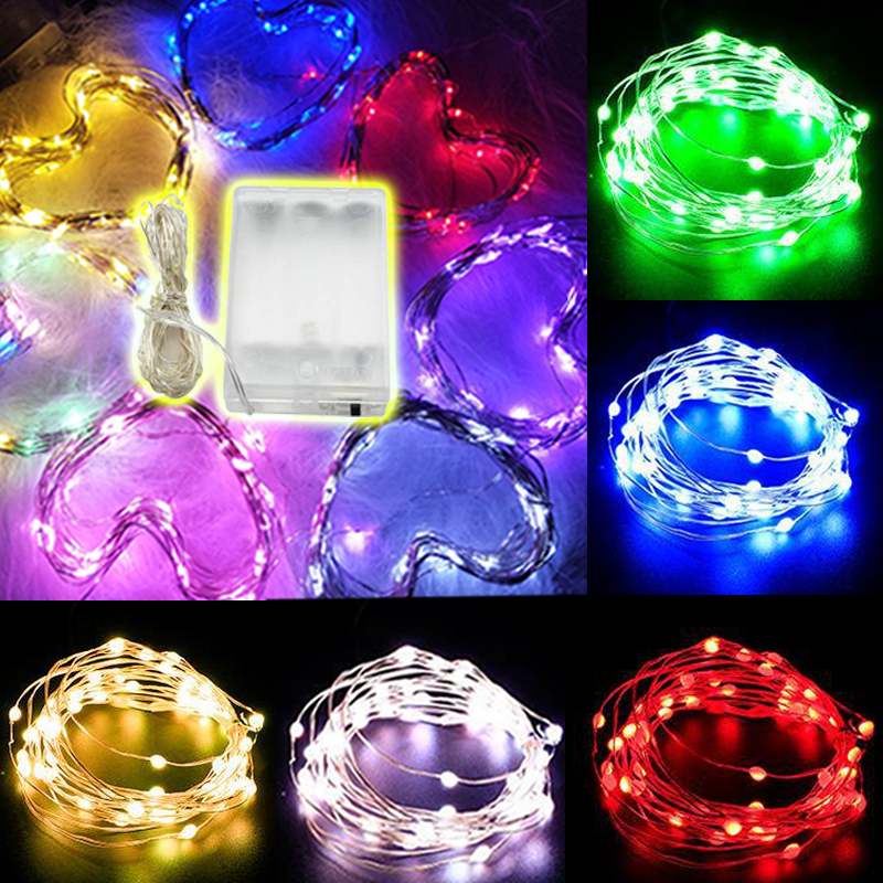 8Color Lampu raya 5M/10M LED Fairy Light LAMPU led String Light Battery ...