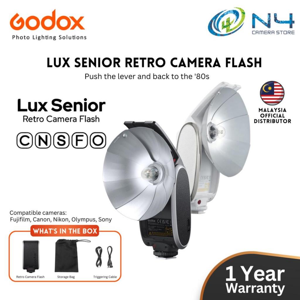 Godox Lux Senior Retro Camera Flash 6000±200K GN14 1700mAh Speedlite ...