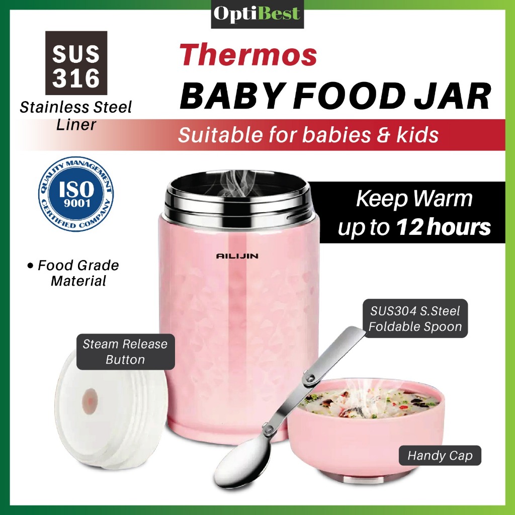 OPTIBEST Baby Thermos Food Jar Termos Baby Food Soup Container Lunch ...