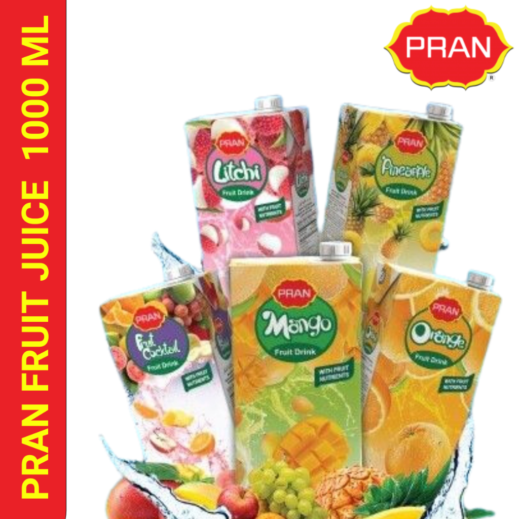 PRAN FRUIT JUICE MANGO/APPLE/ORANGE/GYAVA/P.APPLE/TAMARIND/F.COCKTAIL ...