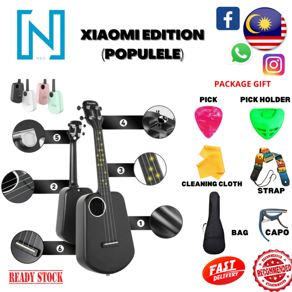 ☆XIAOMI POPULELE 2☆ CONCERT SMART UKULELE 23INCH + FREE BAG + FREE PICK ...