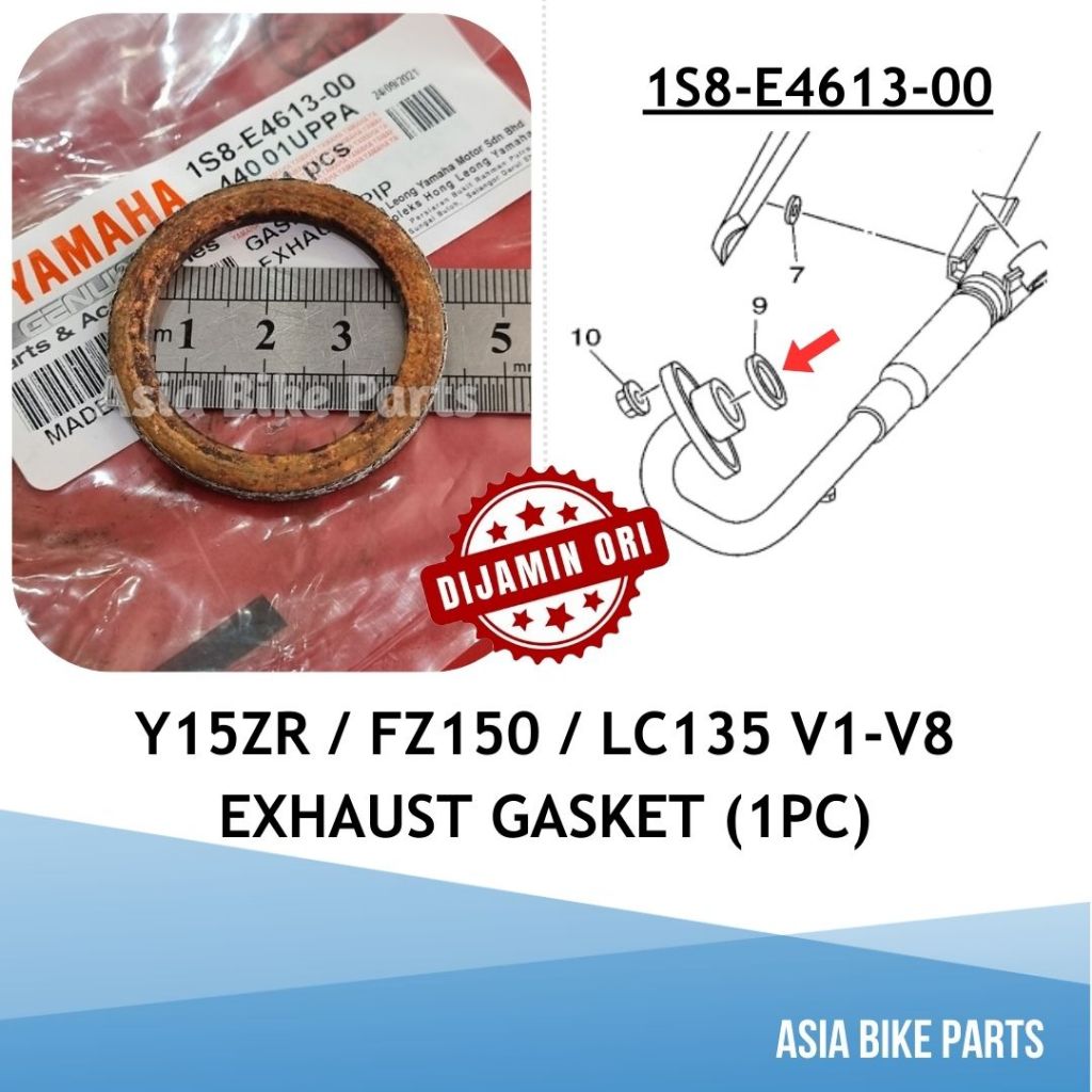 Yamaha Original Y15ZR / LC135 V1 V2 V3 V4 V5 V6 V7 V8 Exhaust Gasket ...