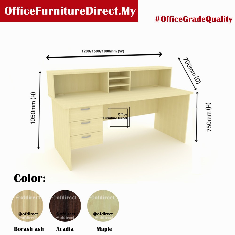 120cm 150cm 180cm Ex Cashier Reception Counter Table EXTEXC (With ...