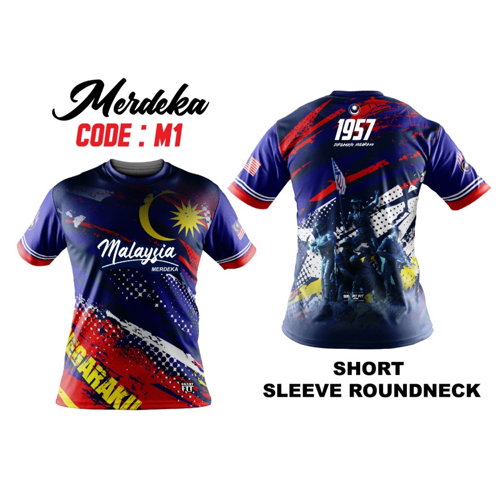 TSHIRT MERDEKA M1 FULL SUBLIMATION | Shopee Malaysia