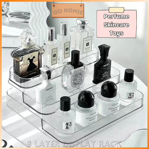 3 Layer Display Desk Rack Perfume Popmart Transparent Display Shelf ...