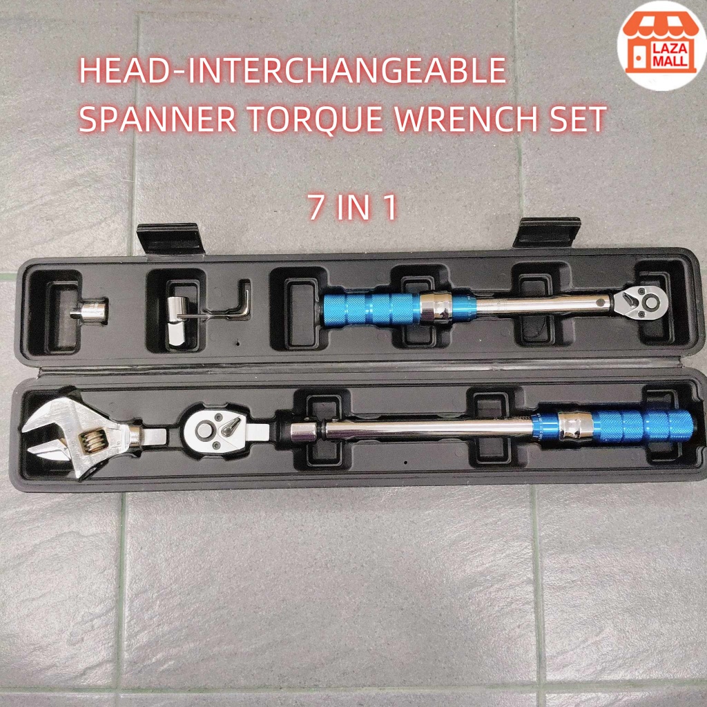 7 IN 1 SET/ HEAD - INTERCHANGEABLE SPANNER TORQUE WRENCH/MULTIPURPOSE ...