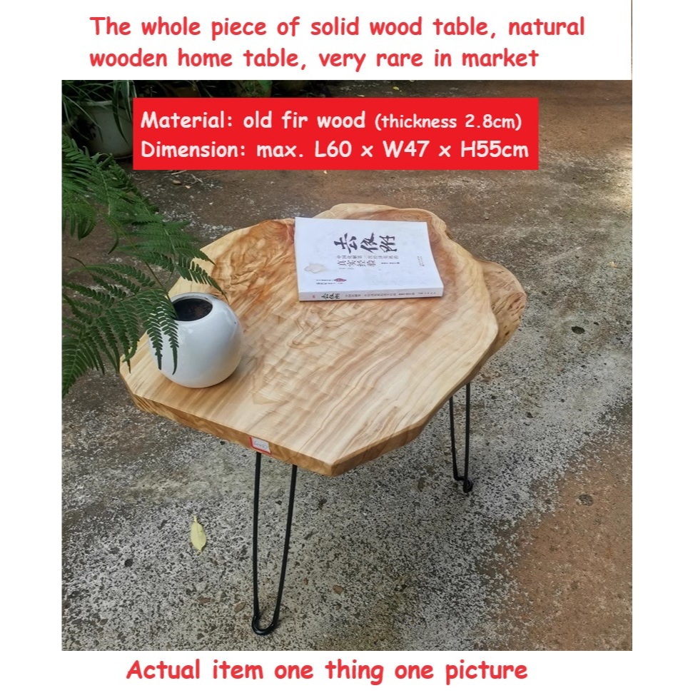 Solid Wood Coffee Table Natural Wooden Tea Table Nature Whole Piece ...