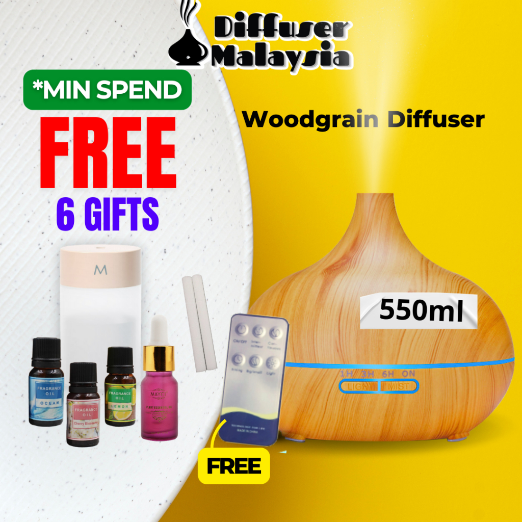 550ml Wood Grain Onion Design Aromatherapy Ultrasonic Diffuser Air ...