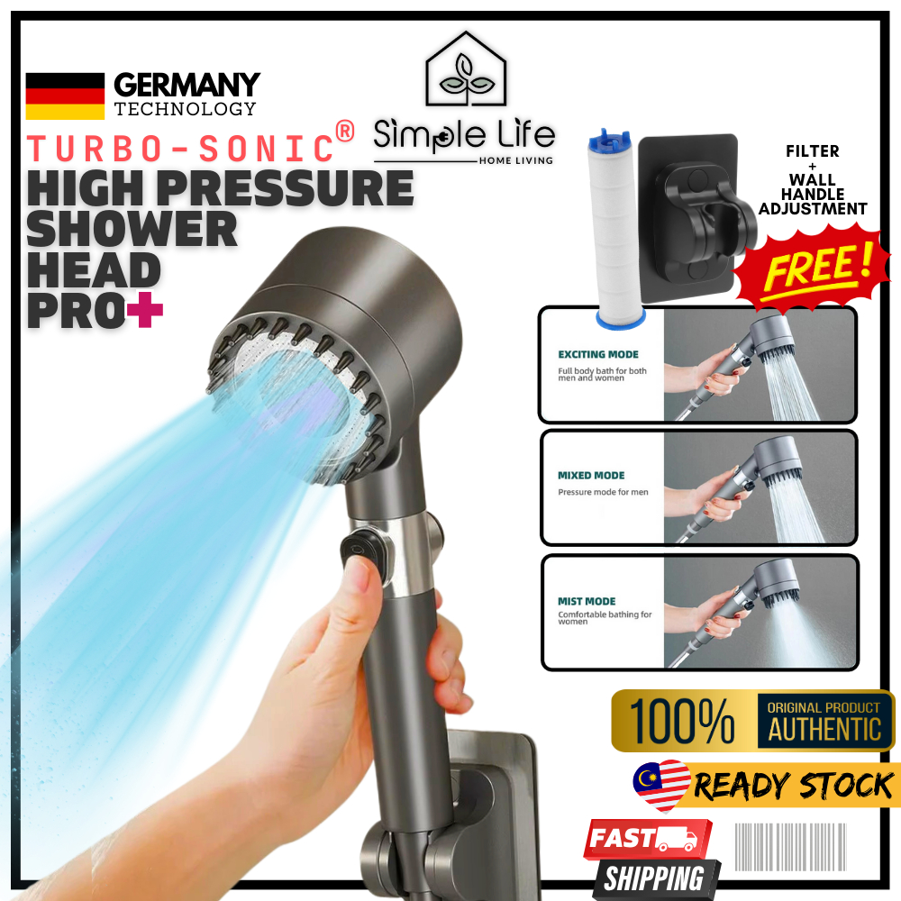 🇲🇾 4 In 1 PRO High Pressure Shower Head IONIZER + MASSAGE + MIST ...