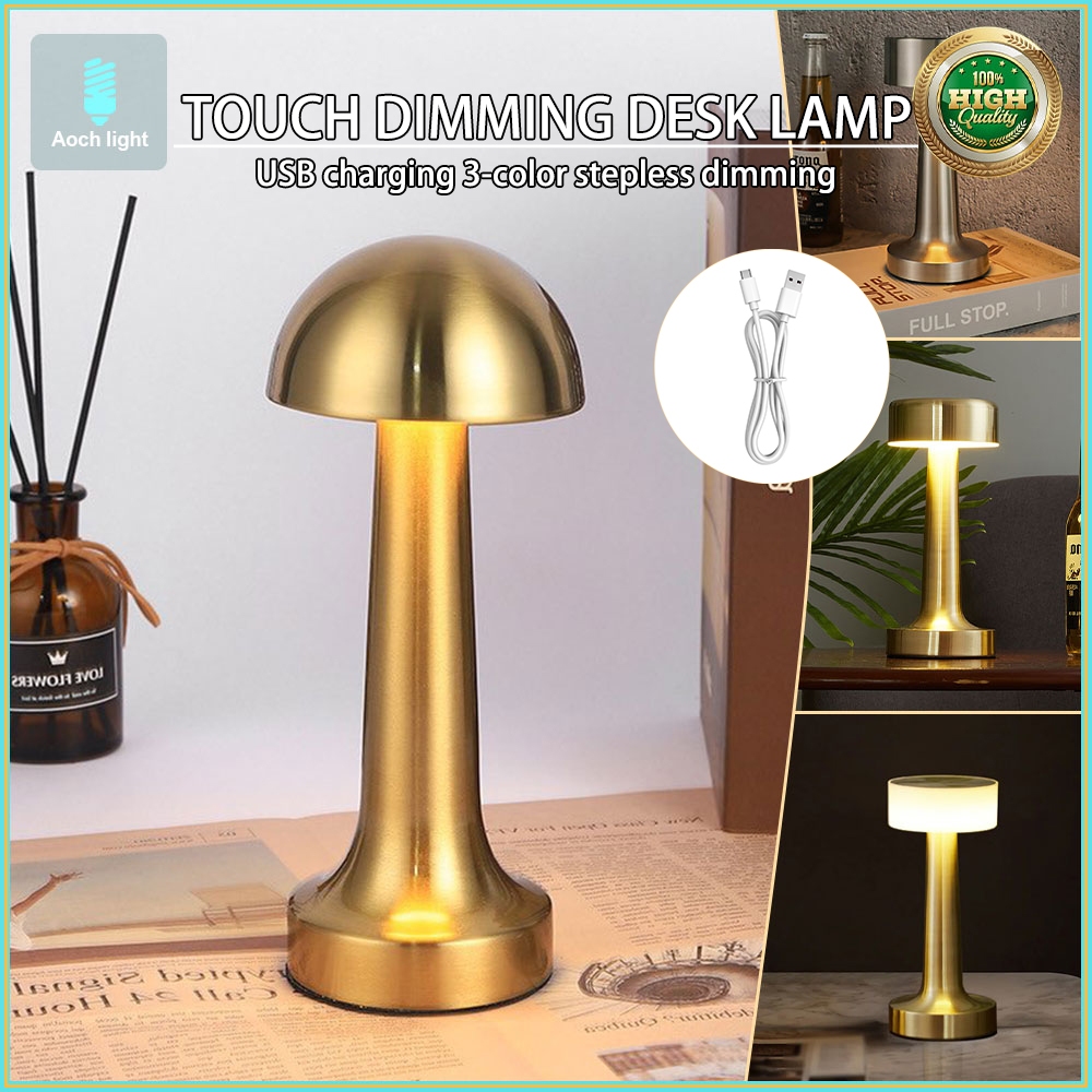 Rechargeable Table Lamp Dimmable Table Light Lampu Meja Lampu Bilik ...